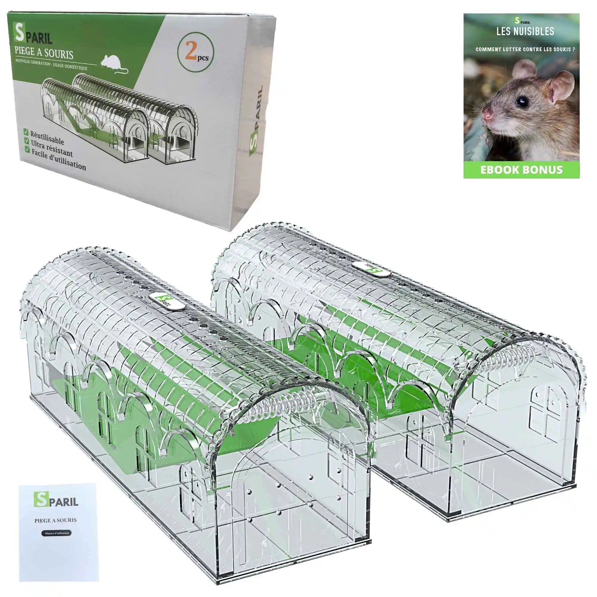 Piège Souris Sans Tuer Lot 2 | Capture Vivante Humain | SPARIL